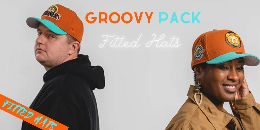 Groovy Pack Fitted Hats by Lids HD | Rust Orange Clear Mint Fitted Caps