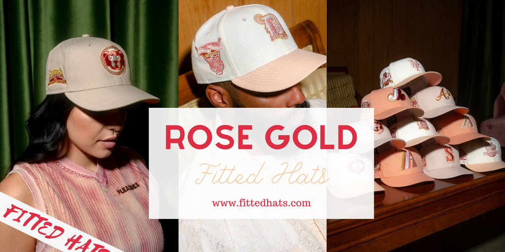 Rose Gold Fitted Hats By Hat Club | Rose Gold Baseball Fitted Caps