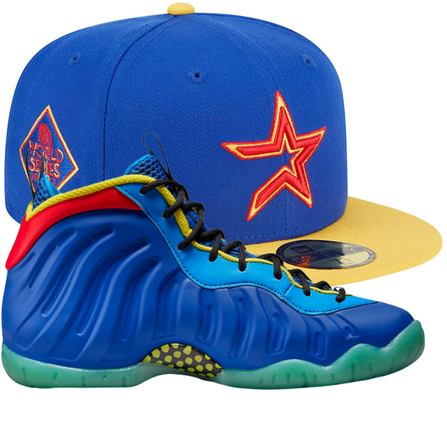 Empire Blue & Yellow Fitted Hats w/ Nike Little Posite One Multi-Color