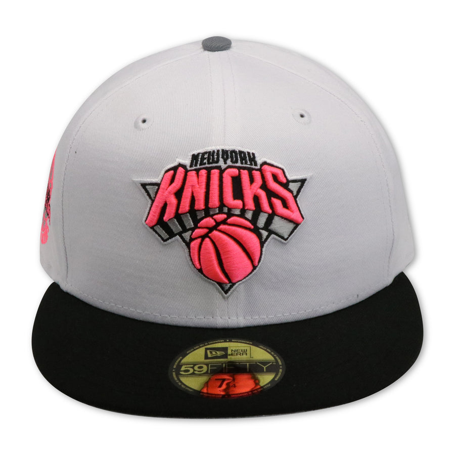 New Era New York Knicks 2X World Champs White/Black/Pink 59FIFTY Fitte