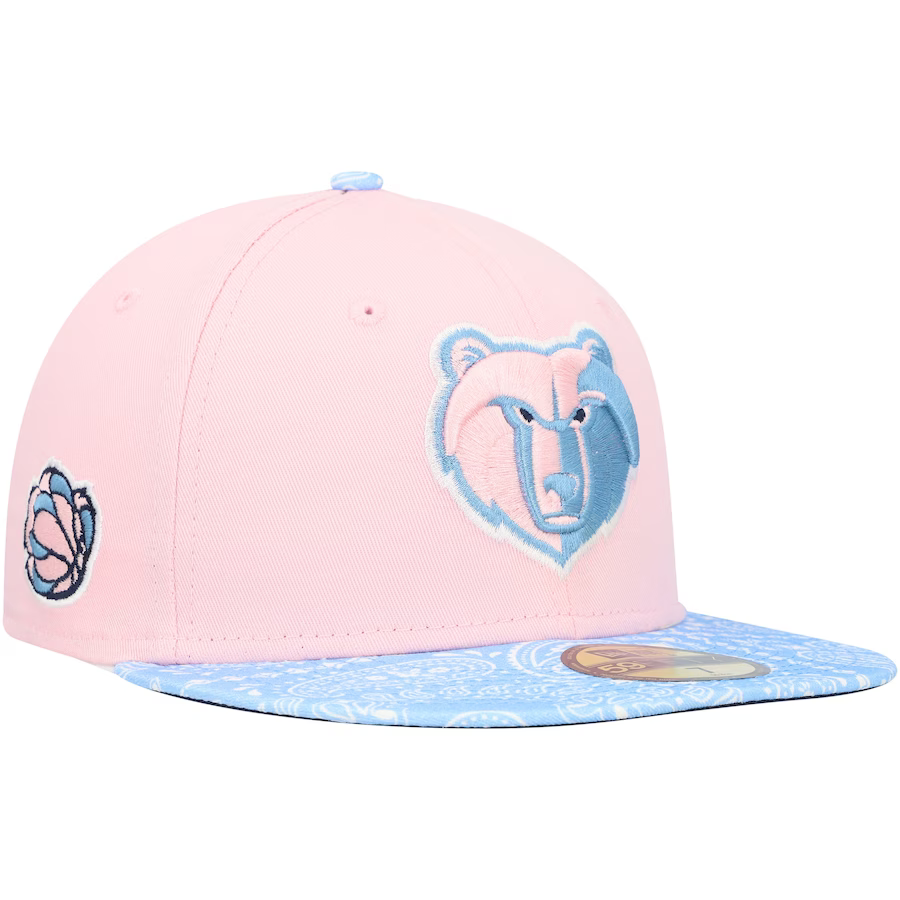 New Era Memphis Grizzlies Pink/Light Blue Paisley Visor 59FIFTY Fitted