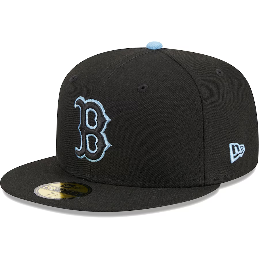 New Era Boston Red Sox Black/Baby Blue Pastel Undervisor 2023 59FIFTY ...