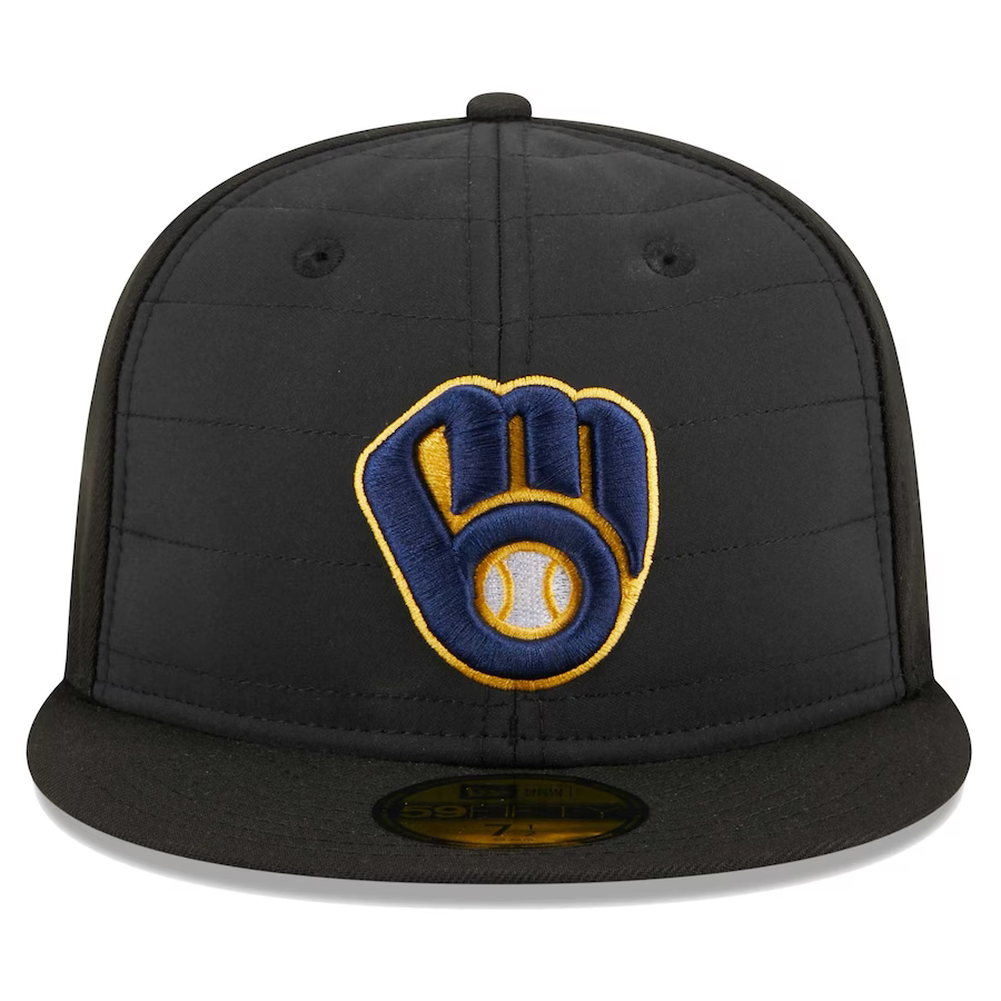 New Era Milwaukee Brewers Black Quilt 2023 59FIFTY Fitted Hat