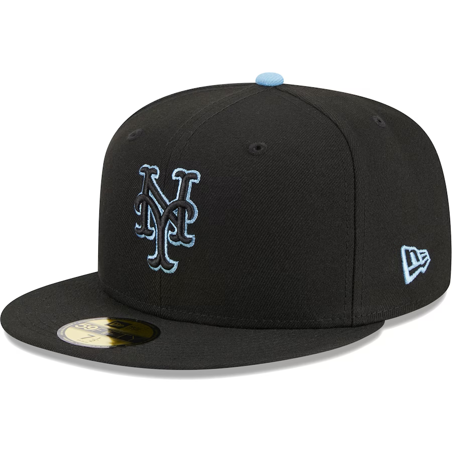 New Era New York Mets Black/Baby Blue Pastel Undervisor 2023 59FIFTY ...
