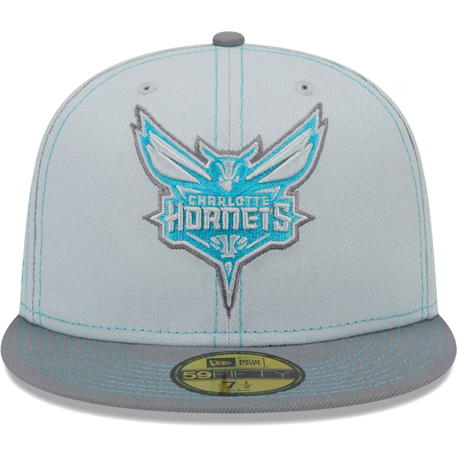 New Era Charlotte Hornets Gray Color Pop 2023 59FIFTY Fitted Hat