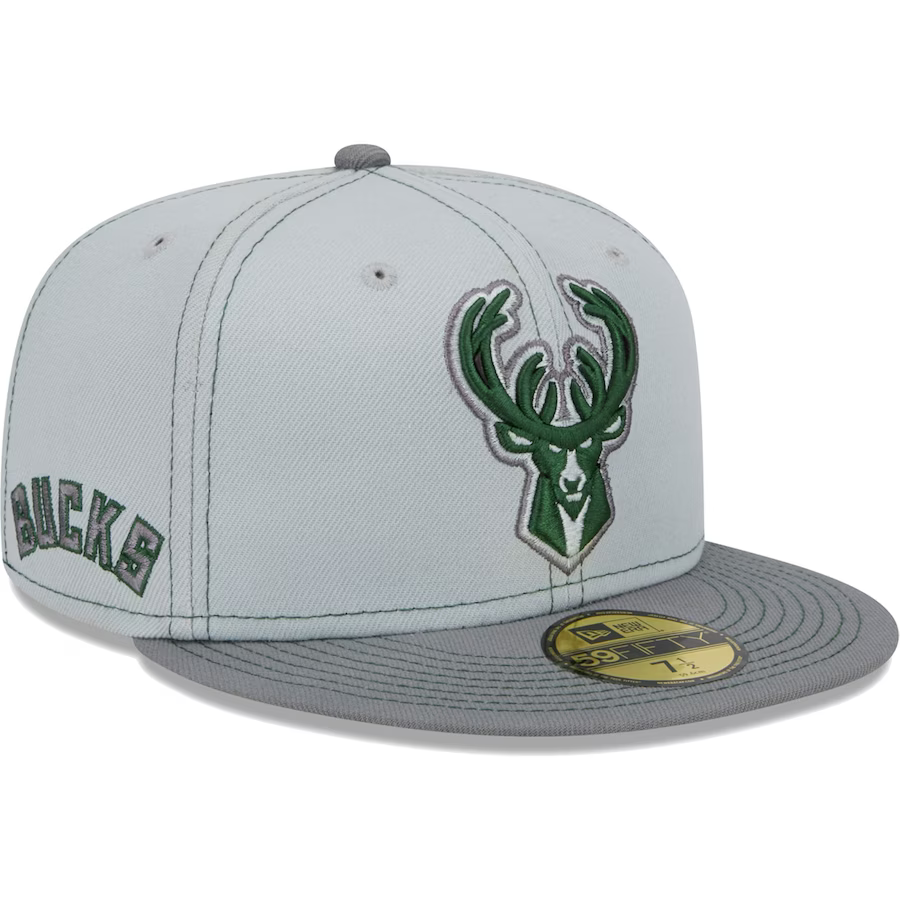 New Era Milwaukee Bucks Gray Color Pop 2023 59FIFTY Fitted Hat