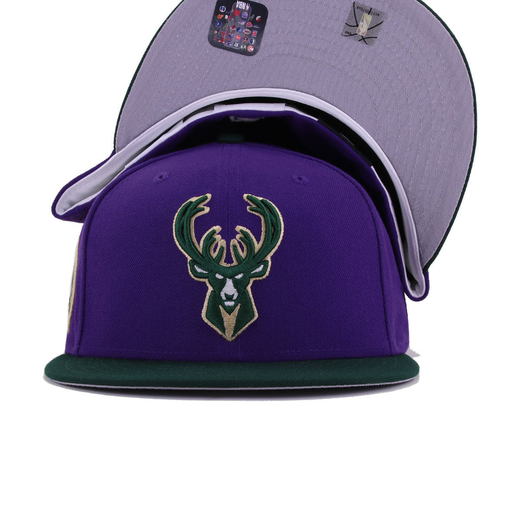 New Era Milwaukee Bucks Purple /Dark Green 59FIFTY Fitted Hat