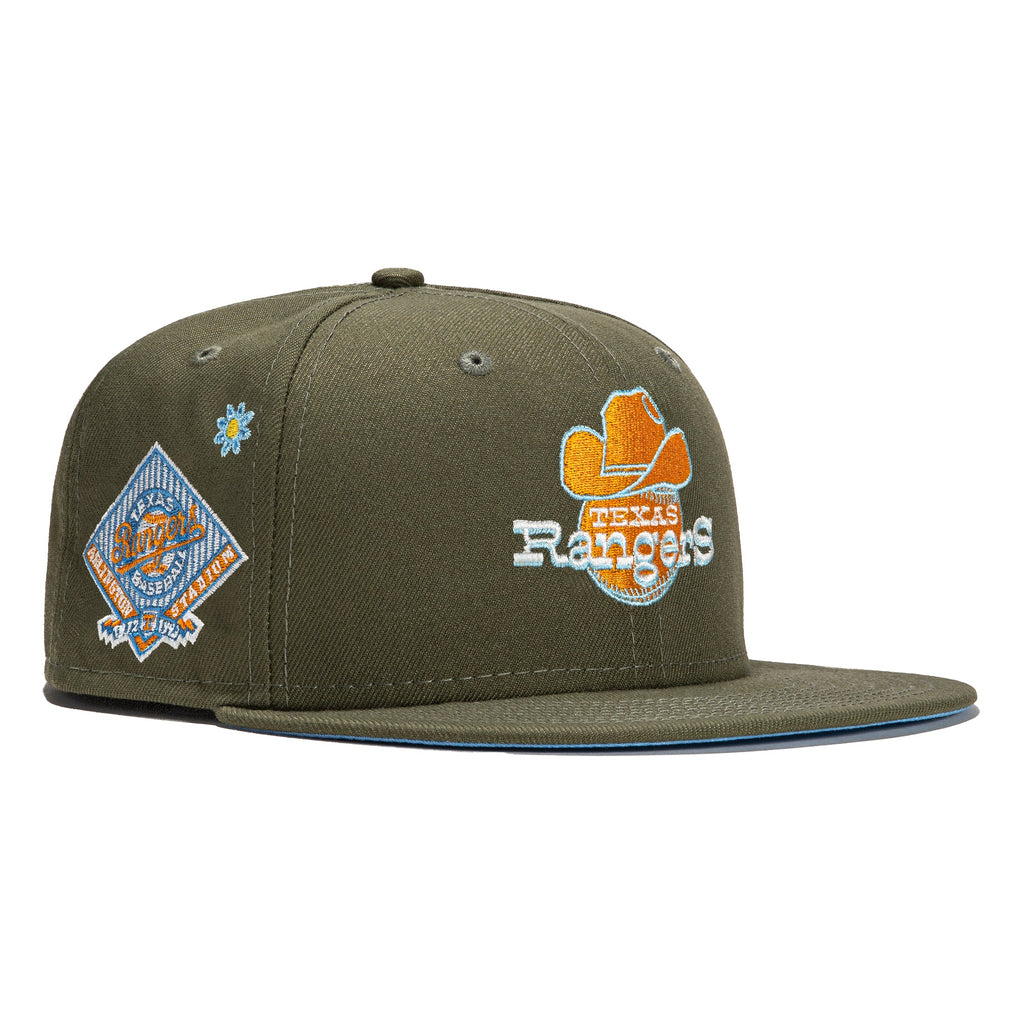 New Era Super Bloom Texas Rangers Olive Stadium 2022 59FIFTY Fitted Hat
