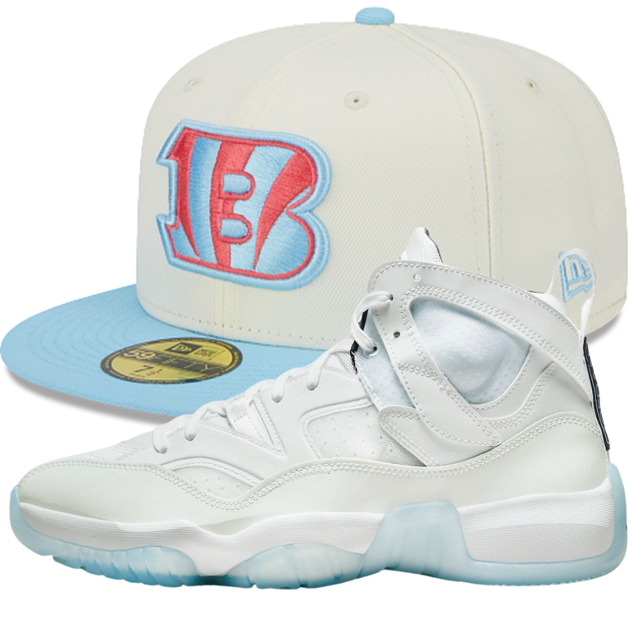 New Era White & Baby Blue Colorpack Fitted Hats w/ Jordan Two Trey Leg
