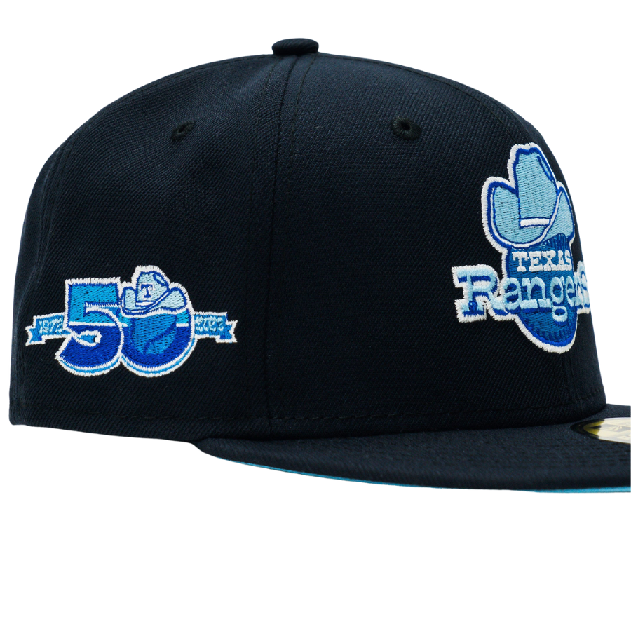 New Era x YCMC Texas Rangers Navy/Sky Blue 2023 59FIFTY Fitted Hat
