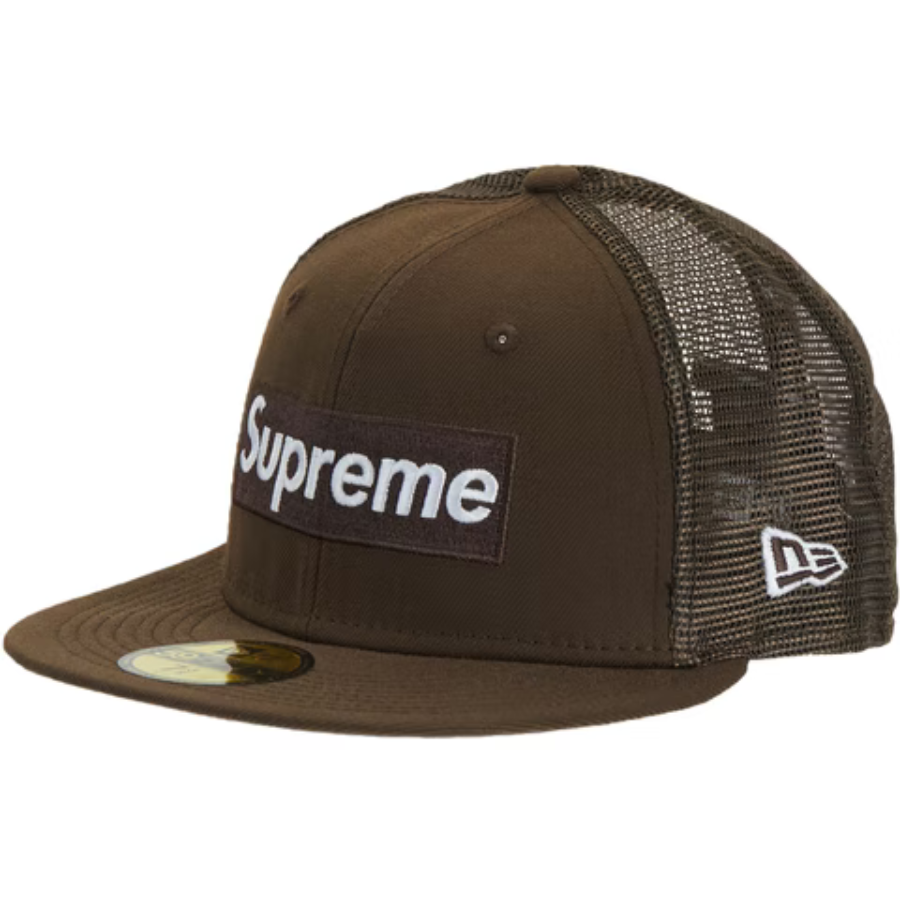 New Era x Supreme Brown Mesh Back 59FIFTY Fitted Hat