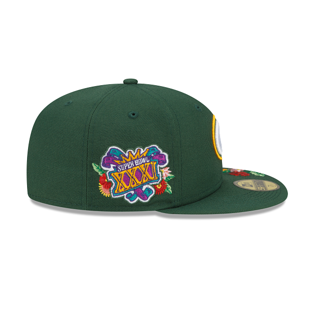 New Era Green Bay Packers Visor Bloom 2022 59FIFTY Fitted Hat