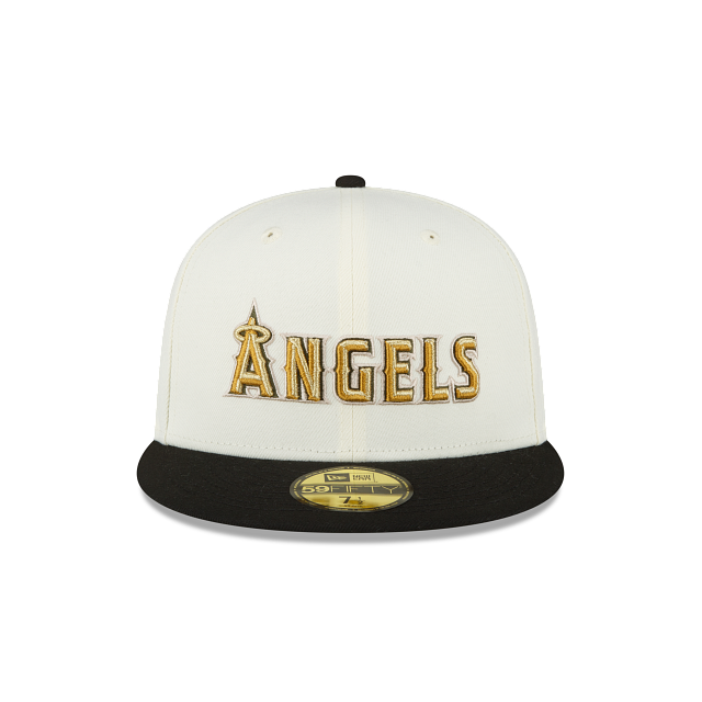 New Era Just Caps Chrome Black Los Angeles Angels 59FIFTY Fitted Hat