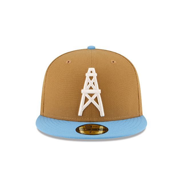 New Era Houston Oilers Ivory Wheat 2023 59FIFTY Fitted Hat