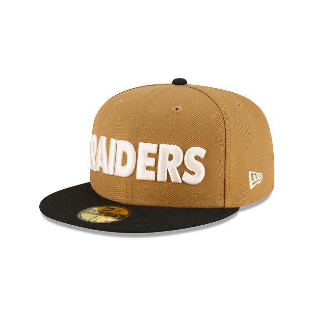 New Era Las Vegas Raiders Ivory Wheat 2023 59FIFTY Fitted Hat