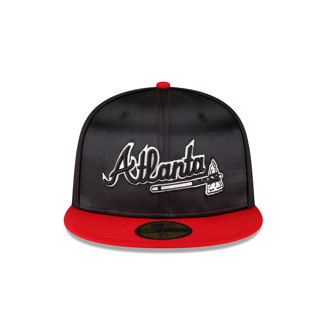 New Era Just Caps Black Satin Atlanta Braves 2023 59FIFTY Fitted Hat