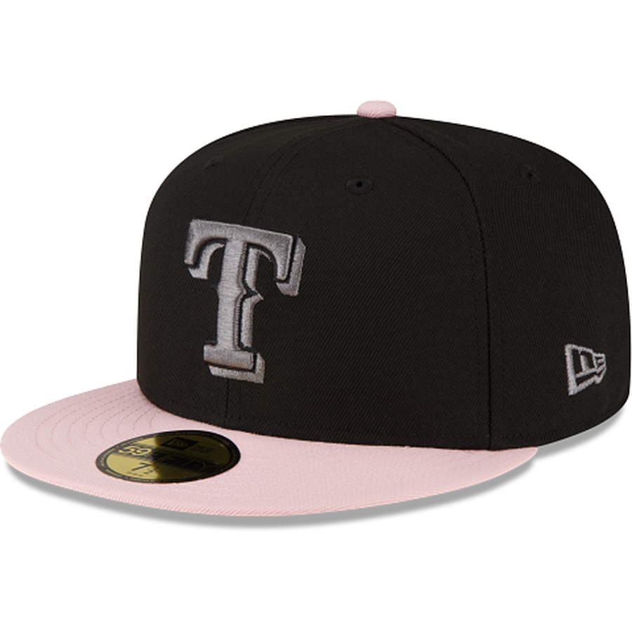 New Era Texas Rangers Black/Blush 2023 59FIFTY Fitted Hat