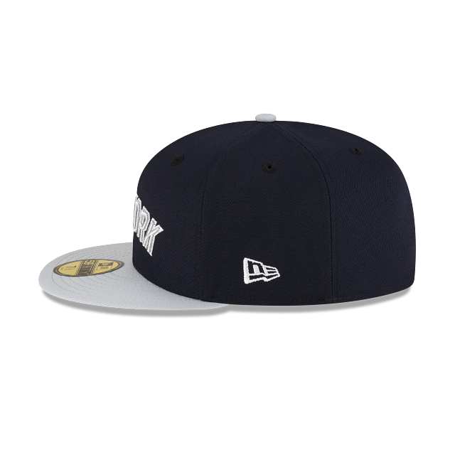New Era Just Caps Gray Visor New York Yankees 2023 59FIFTY Fitted Hat