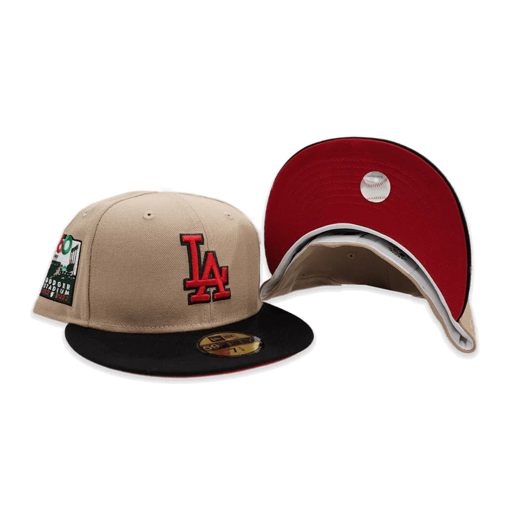 New Era Los Angeles Dodgers Camel/Black 60th Anniversary 59FIFTY Fitte