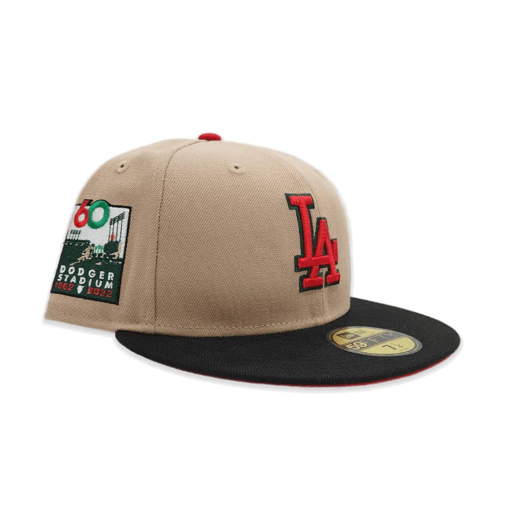New Era Los Angeles Dodgers Camel/Black 60th Anniversary 59FIFTY Fitte