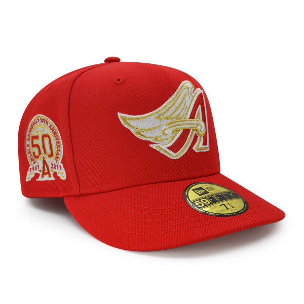 New Era Anaheim Angels 50th Anniversary Red/Gold 59FIFTY Fitted Hat