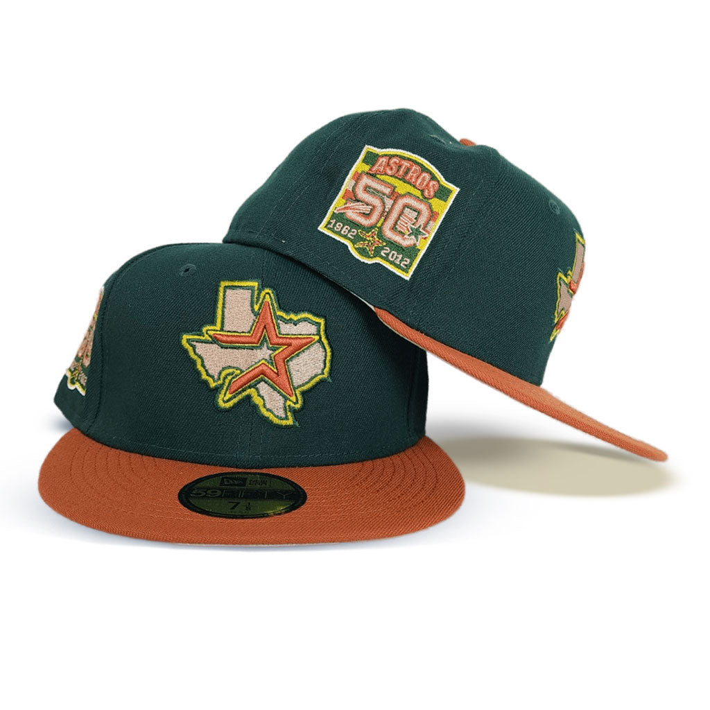 New Era Houston Astros Dark Green/Rust 50th Anniversary 59FIFTY Fitted Hat