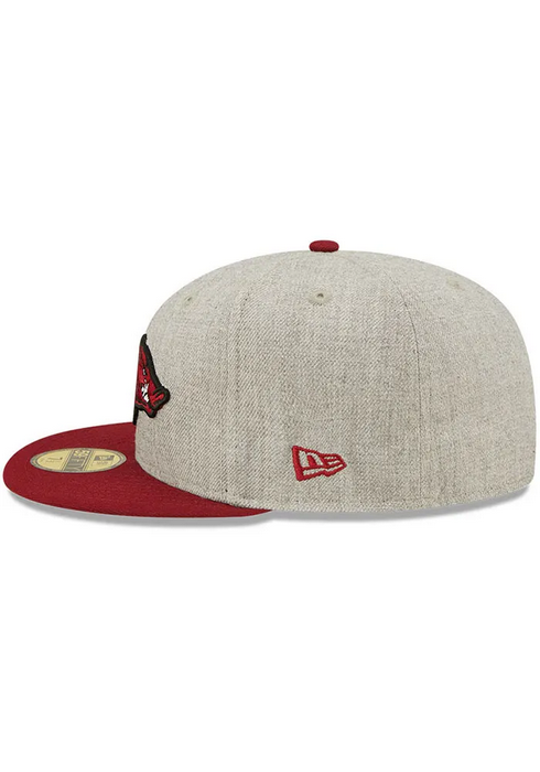 New Era Arkansas Razorbacks Grey Heather Patch 59FIFTY Fitted Hat