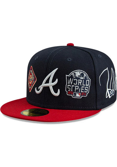 New Era Atlanta Braves Mens Navy Blue Historic Champs 59FIFTY Fitted H