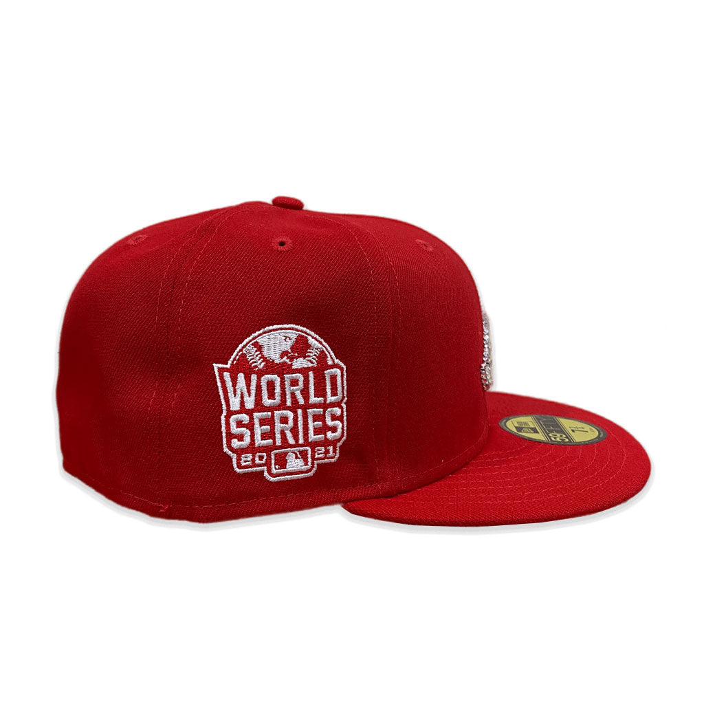 New Era Atlanta Braves 2021 World Series Red Swarovski 59FIFTY Fitted Hat