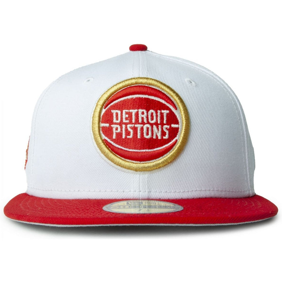 New Era Detroit Pistons White/Red/Gold 59FIFTY Fitted Cap