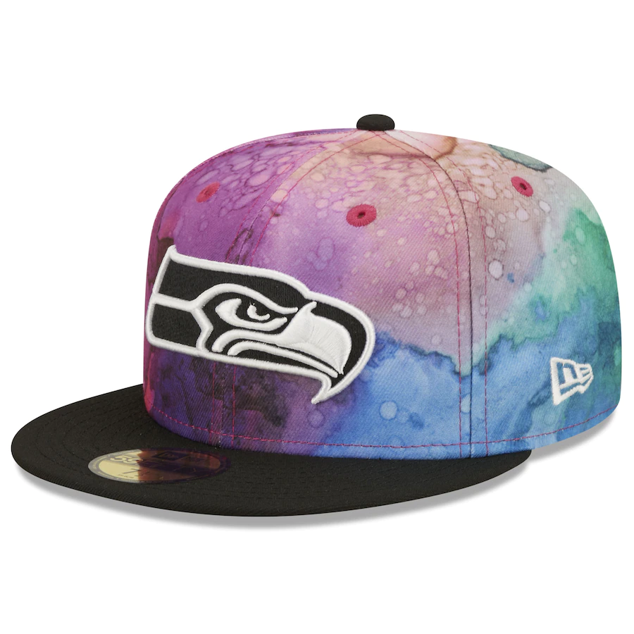 New Era Seattle Seahawks NFL Crucial Catch 2022 Ink Dye 59FIFTY Fitted Hat