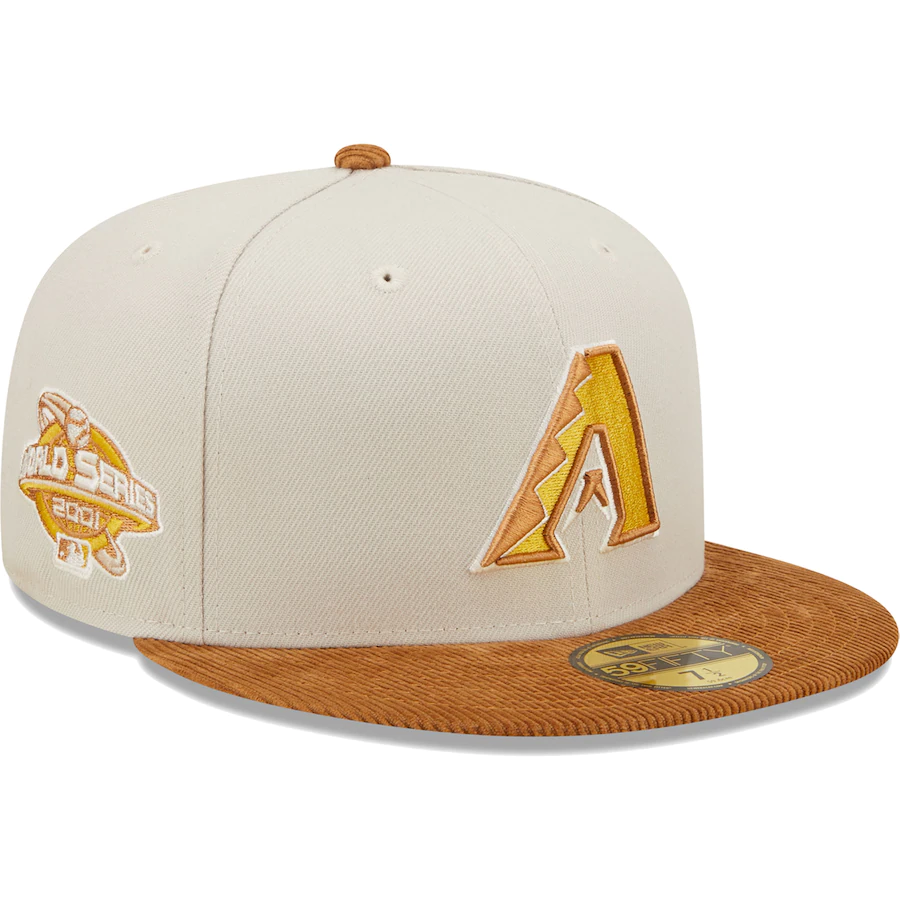 New Era Arizona Diamondbacks Cream/Brown Corduroy Visor 2022 59FIFTY ...