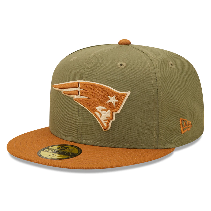 New Era New England Patriots Olive/Brown Toasted Peanut 59FIFTY Fitted Hat