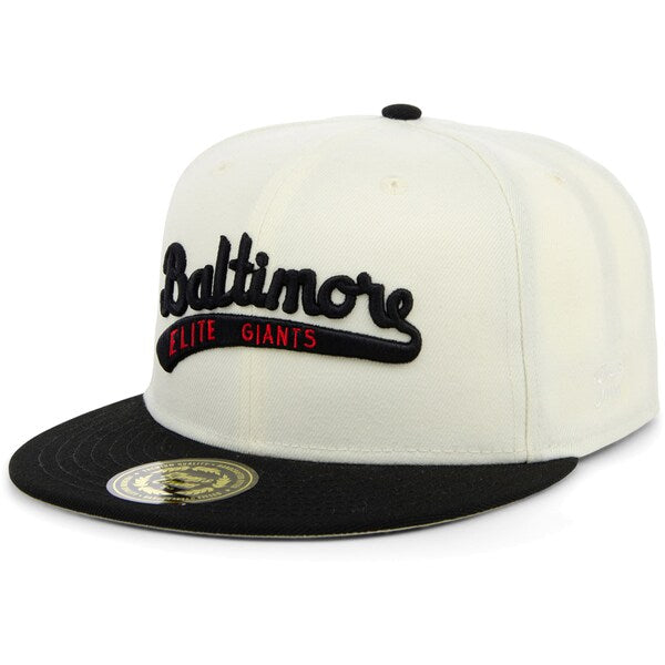 Rings & Crwns Baltimore Elite Giants Team Fitted Hat - Cream/Black
