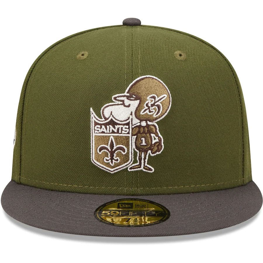 New Era New Orleans Saints Olive/Graphite 1980 Pro Bowl 59FIFTY Fitted Hat