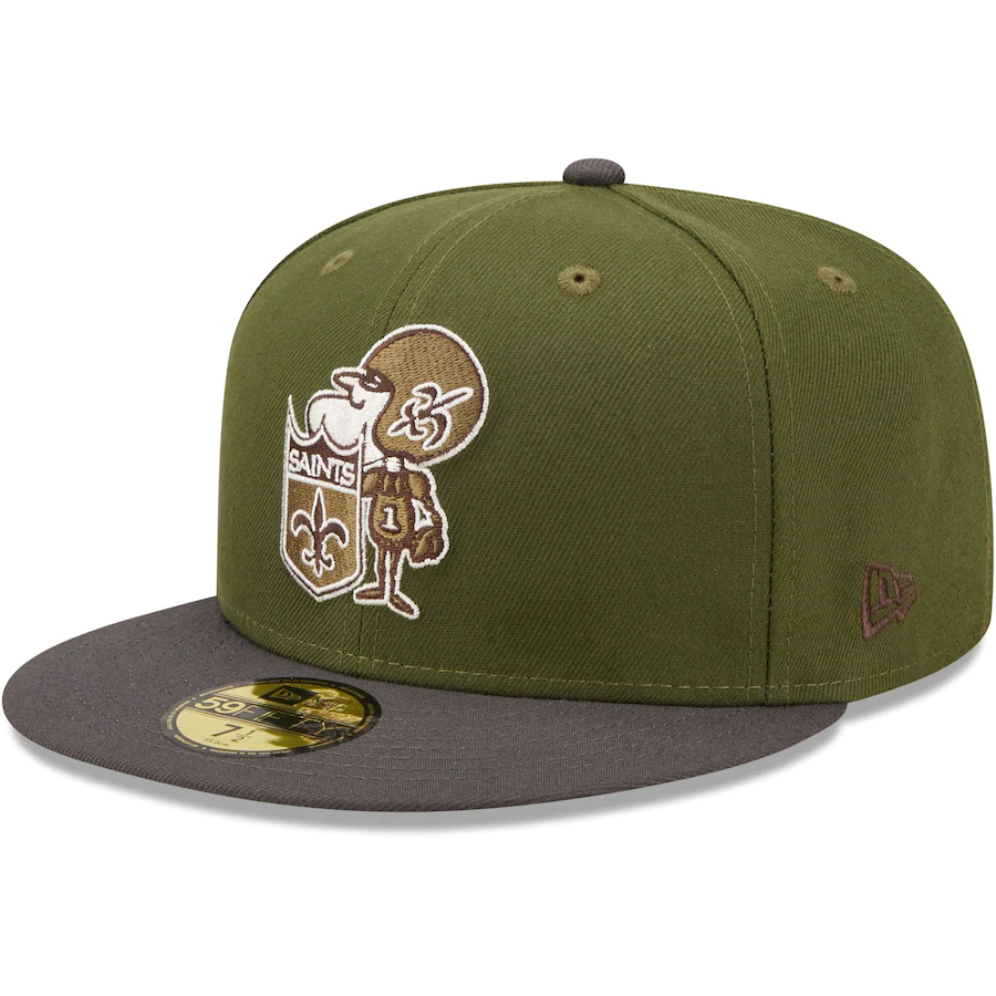 New Era New Orleans Saints Olive/Graphite 1980 Pro Bowl 59FIFTY Fitted Hat