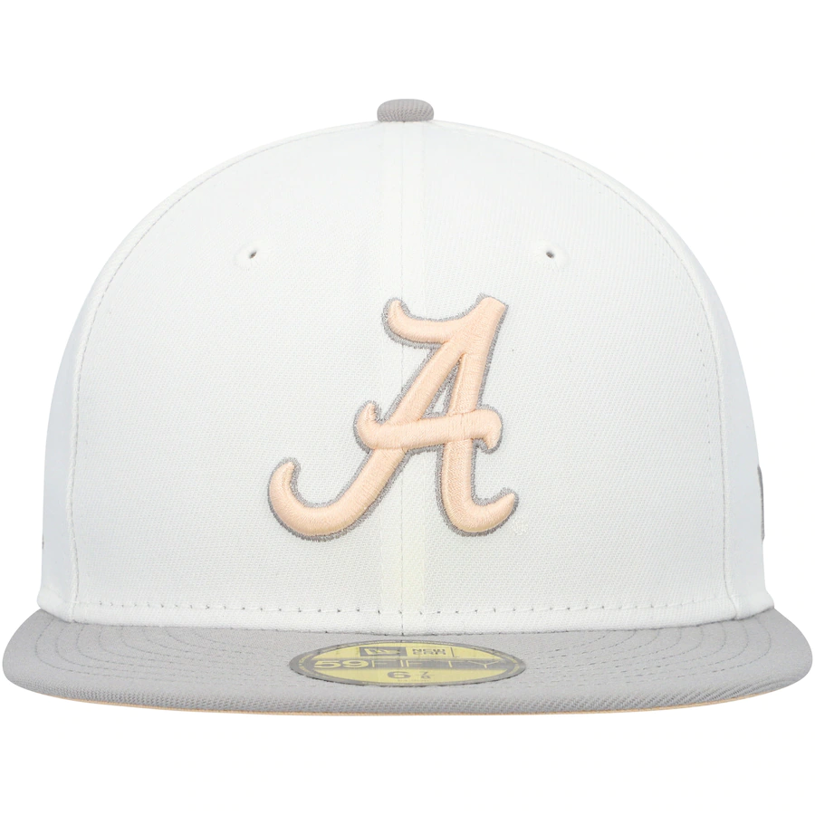 New Era Alabama Crimson Tide White/Gray Neutral Apricot 59FIFTY Fitted Hat