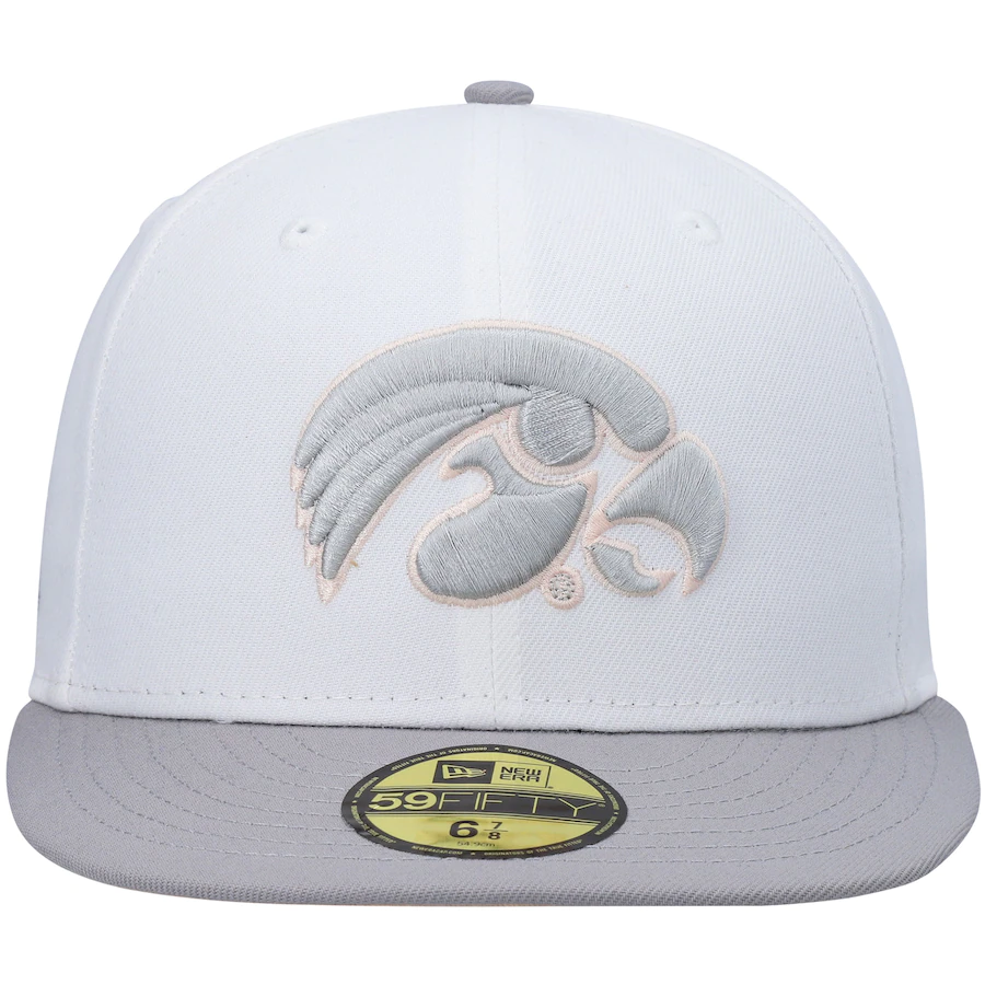 New Era Iowa Hawkeyes White/Gray Neutral Apricot 59FIFTY Fitted Hat