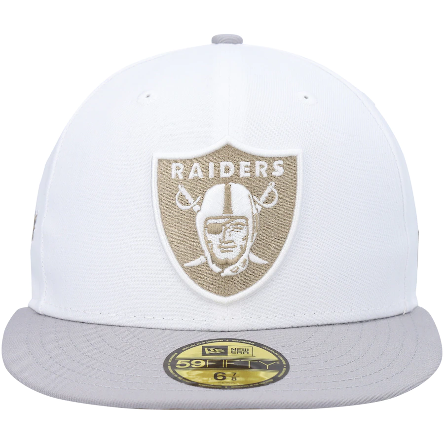 New Era White/Gray Las Vegas Raiders 50th Anniversary Gold Undervisor ...