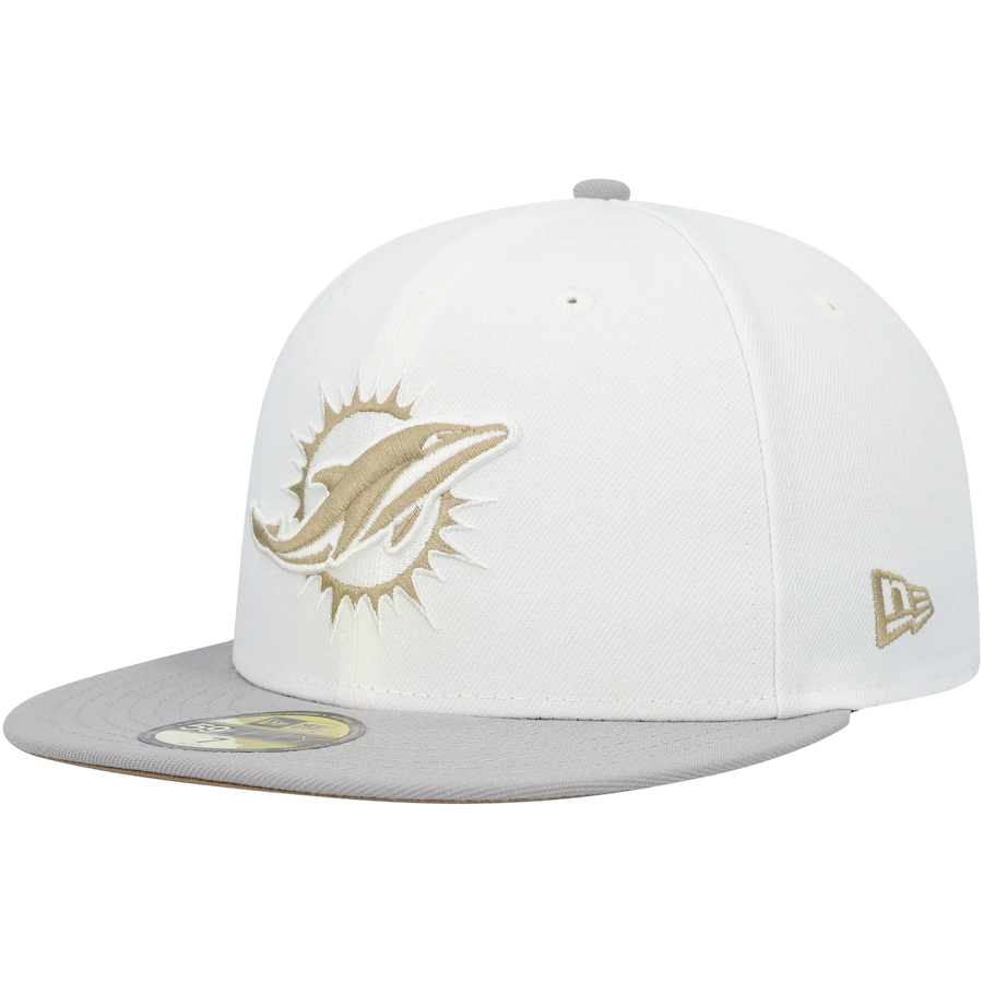 New Era White/Gray Miami Dolphins 40th Season Gold Undervisor 59FIFTY ...