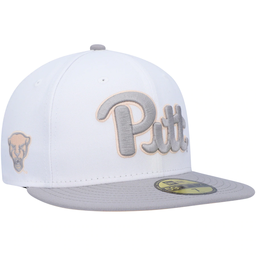New Era Pitt Panthers White/Gray Neutral Apricot 59FIFTY Fitted Hat