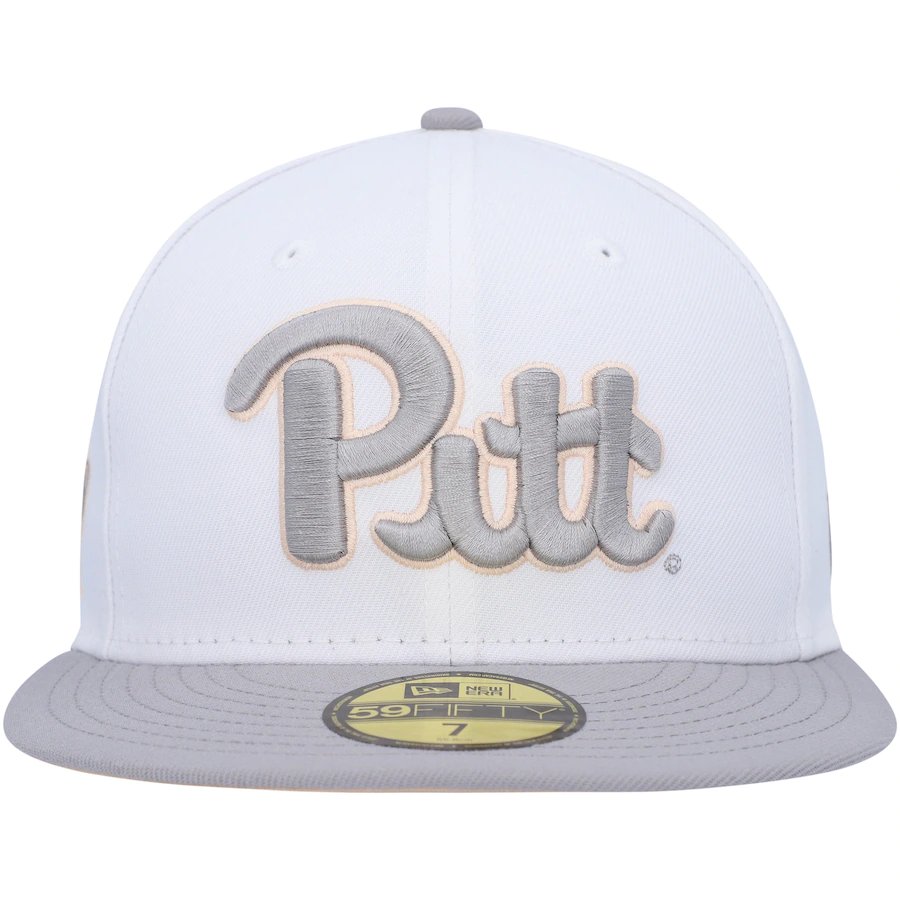 New Era Pitt Panthers White/Gray Neutral Apricot 59FIFTY Fitted Hat