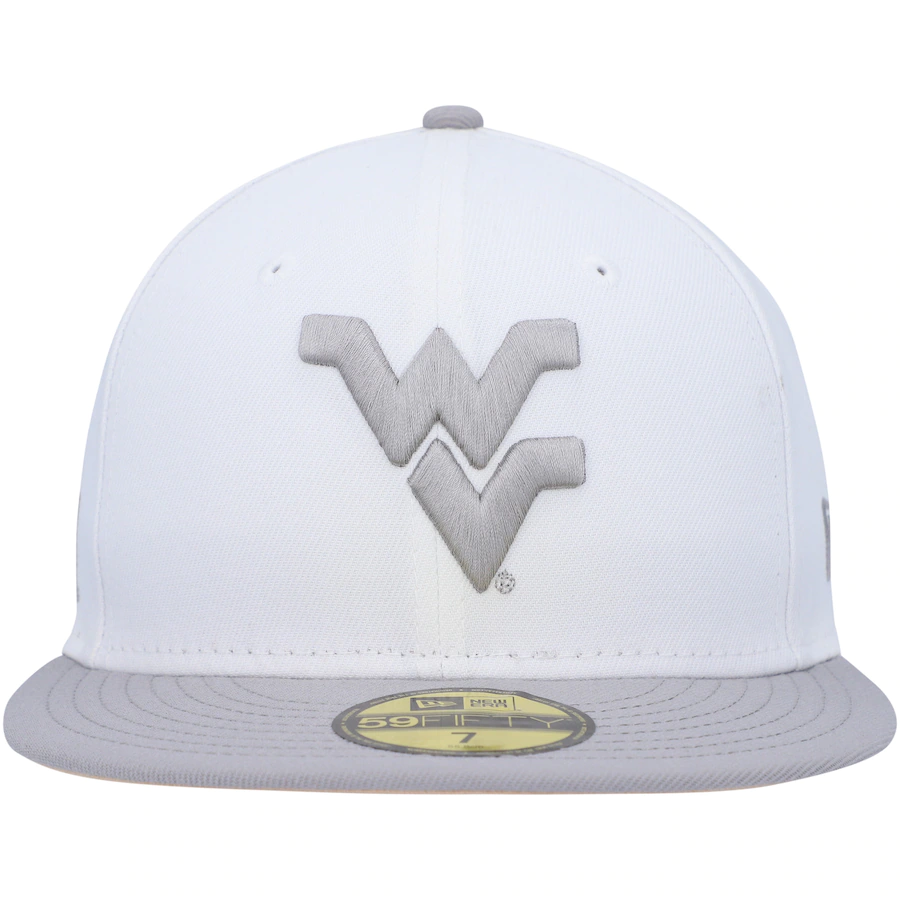 New Era West Virginia Mountaineers White/Gray Neutral Apricot 59FIFTY ...