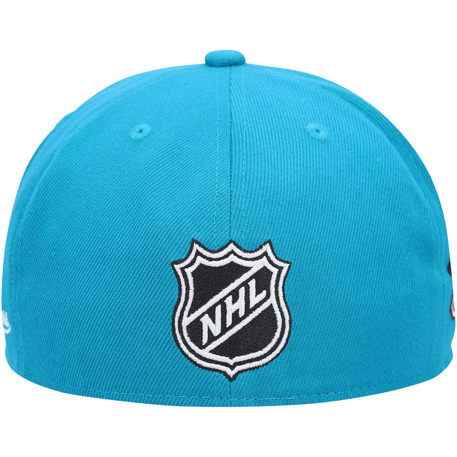 Mitchell & Ness San Jose Sharks Teal Vintage Fitted Hat