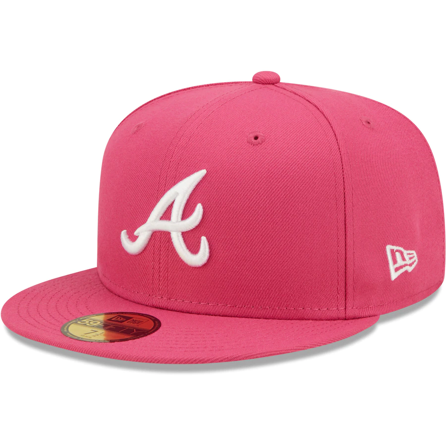 New Era Atlanta Braves Hot Pink 59FIFTY Fitted Hat