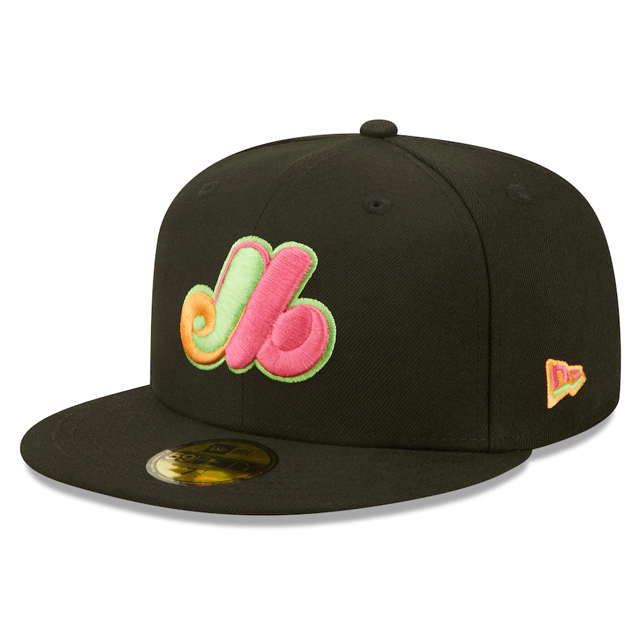 New Era Montreal Expos Black Summer Sherbet 59FIFTY Fitted Hat