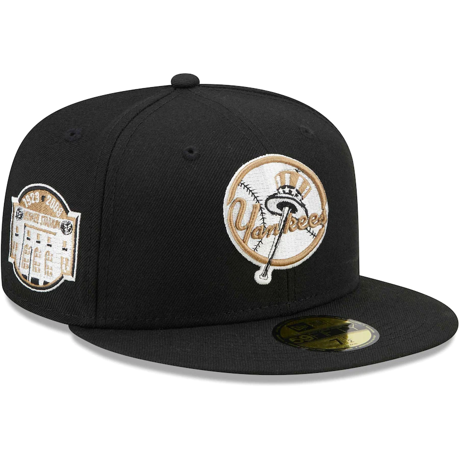 New Era New York Yankees Black Primary Logo Wheat Undervisor 59FIFTY ...