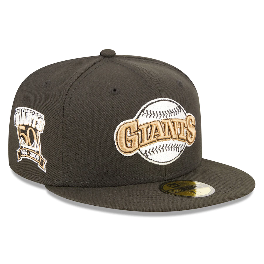 New Era San Francisco Giants Black 50th Anniversary Wheat Undervisor ...