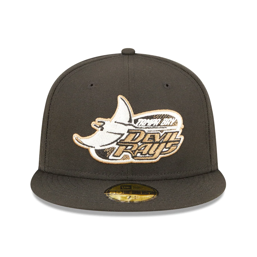 New Era Tampa Bay Rays Black Inaugural Season Wheat Undervisor 59FIFTY ...