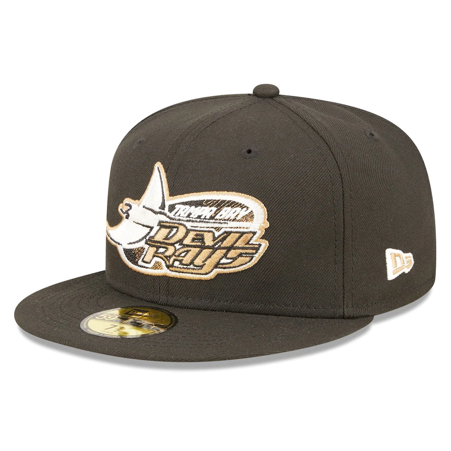 New Era Tampa Bay Rays Black Inaugural Season Wheat Undervisor 59FIFTY ...